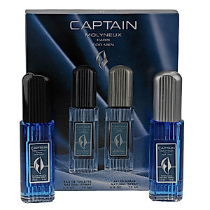 Captain By Molyneux For Men. Gift Set (eau De Toilette Spray 2.5 Oz+ Aftershave Spray 2.5 Oz)