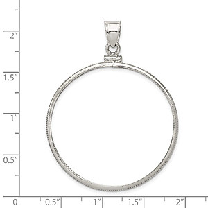 Sterling Silver 39.4 x 3.1mm 1 oz. Screw Top Coin Polished Bezel Pendant 39.4mm 3.1mm style QBP9
