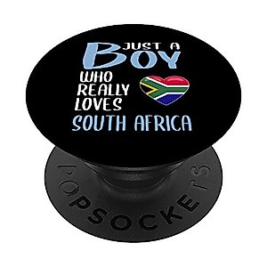 Mens Travel Gift Just A Boy Who Really Loves South Africa PopSockets PopGrip: Swappable Grip for Phones & Tablets