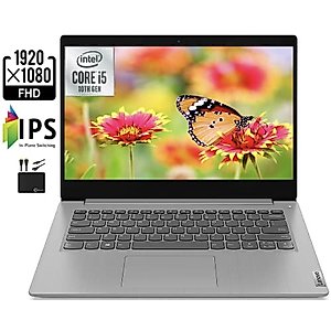 Lenovo 2022 Flagship IdeaPad 14" FHD IPS Laptop, Intel Quad Core i5-10210U (Upto 4.2 GHz, Beat i7-8665U), 12GB RAM, 512GB PCIe SSD, UHD Graphics, Bluetooth, HDMI, Webcam, Windows 11+MarxsolAccessory