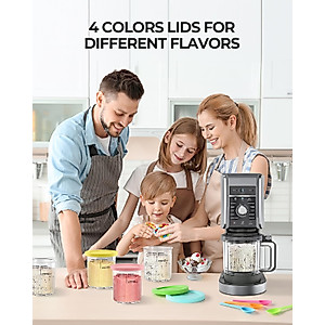 Northmas For Ninja Creami Deluxe Pints and Lids - 4 pack, 24oz XL Ninja Creami Deluxe Pint Containers Compatible with 11-in-1 NC500 NC501 Series Ice Cream Maker, Dishwasher Safe, BPA Free