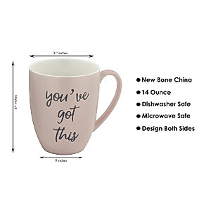 Violette8 Inspirational Coffee Mugs for Women With You've Got This Motivational Quote on Both Sides :: Made of Durable China, Dishwasher & Microwave Safe :: Beautifully Boxed for Gift Giving 14 oz