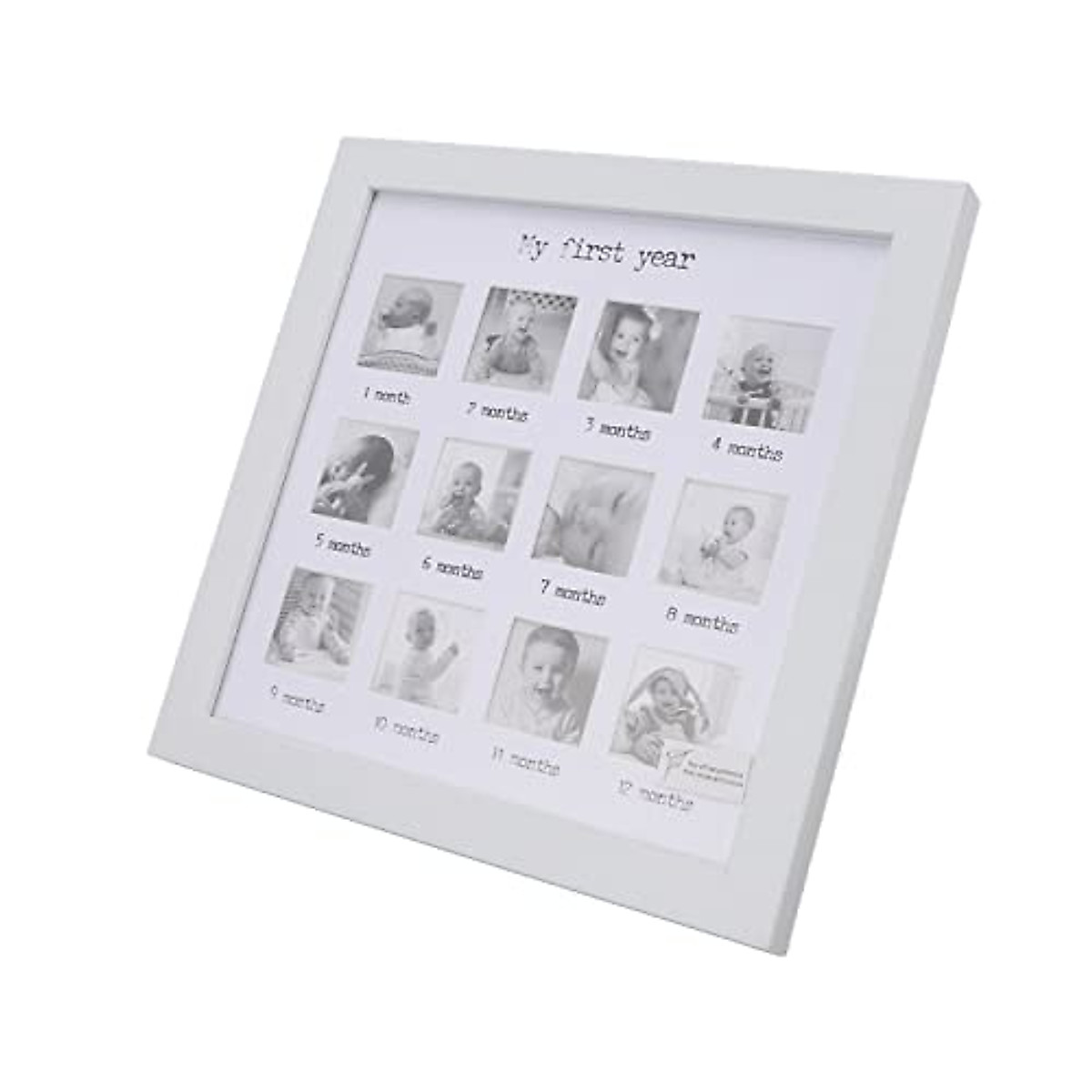 Ozgkee Newborn Baby Picture Frame My First Year Frame Baby Photo Frame 12 Month Baby Keepsake Frames Monthly Milestone Desktop Picture Frame for Photo Memories Baby 1st Birthday Mothers Day Gift