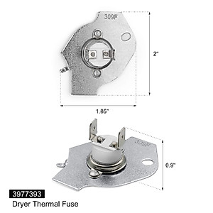 3977393 & 3392519 Dryer Thermal Fuse & 3977767 Dryer High Limit Thermostat & 3387134 Dryer Cycling Thermostat - Compatible with Whirlpool Kenmore Dryer
