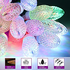 Eva's Light C9 LED Christmas Lights Outdoor, 23ft RGB Color Changing Christmas Lights C9, 20 LED Bulbs Multicolor Connectable C9 Christmas String Lights Waterproof for Garden Party Yard Patio