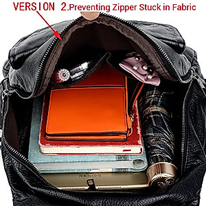 UTO Women Backpack Purse PU Washed Leather Rivet Studded Convertible Ladies Rucksack Shoulder Bag Black