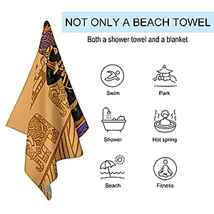 My Little Nest Bath Towels Quick Dry Bathroom Towels Tribal African Woman Portrait Absorbent Shower Towels Soft Hand Towel Wash Cloths for Spa Pool Hotel Gym 31" x 51"
