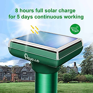 2024 Apello Mole Repellent Ultrasonic Vole Repellant Solar Gopher Repellent Chipmunk Deterrent Outdoor No Traps Killer Harm to Your Lawn Garden