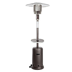 Golden Flame Drink Table for Patio Heater Mocha Finish