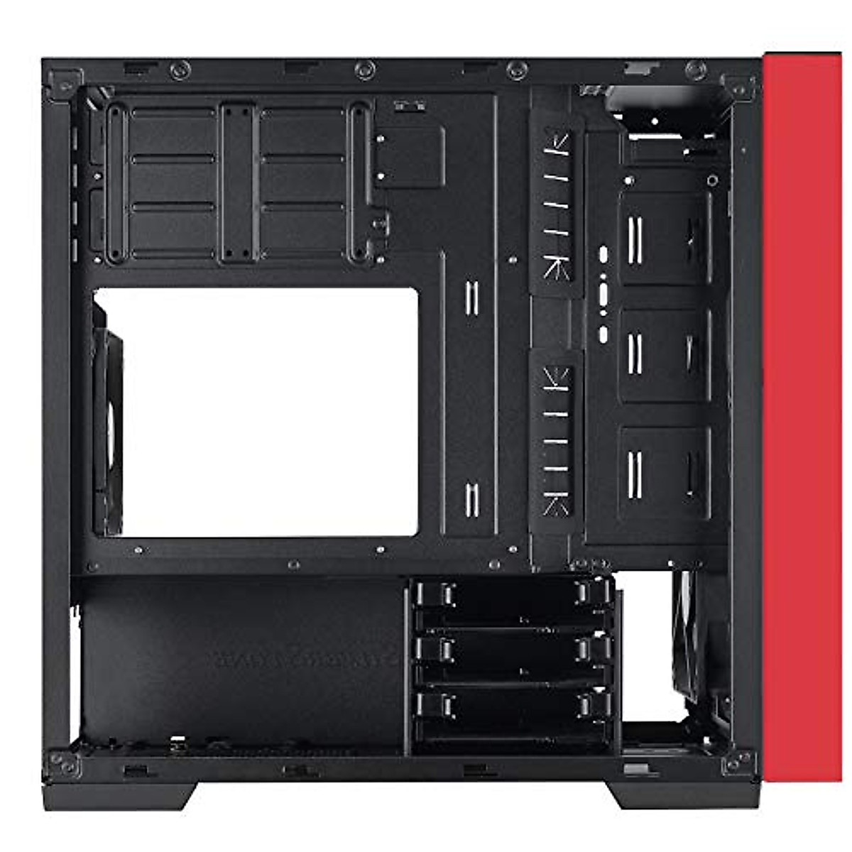 SilverStone Technology RL08BR-RGB Black and Red Micro-ATX Case with Tempered Glass Side Panel and 2 x120mm RGB Fans