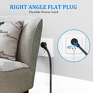 Power Strip, T-SIDAKE Socket, with 10 AC Power Outlets, 3 USB 3.0 Ports and a USB C Port, 6 Feet Extension Cord (1875W/15A), is a Necessity for Offices, Homes, and Dormitories. (Black)