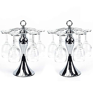 DreamiDeco Countertop Stemware Holder and Wine Glass Drying Rack for Home and Bar, Each Holds 6 glasses, 2 Packs