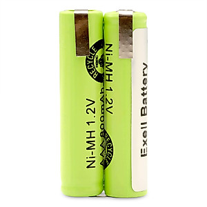 Exell Battery 2.4-Volt Nickel Metal Hydride Razor Battery, EBR-BG2040, 800 mAh, Batteries for Electric Shavers