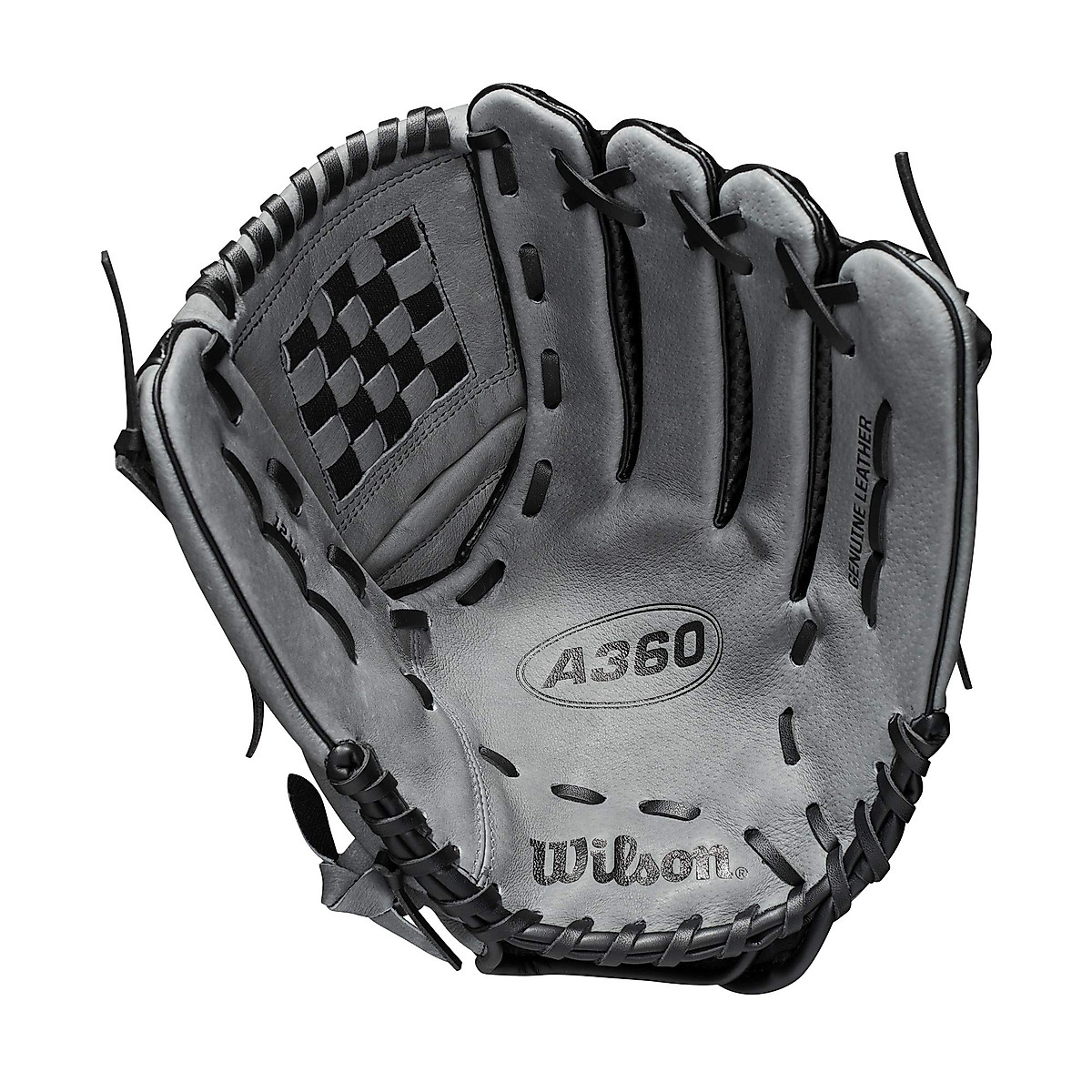 Wilson 2021 A360 12" Outfield Baseball Glove - Black/Grey, Left Hand Throw