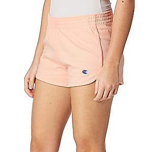 Champion, Gym, Mid-Rise, Comfortable Athletic Shorts for Women, 2.5", Certain Peach, Medium