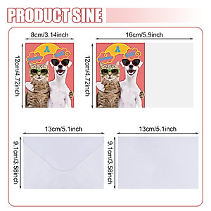 Panelee 60 Set Funny Greeting Cards Set with Envelopes Gratitude Blank Boxed Animal Note Cards Funny Affirmation Cards Appreciation Thank You Postcards for Employee Friends Business Coworker
