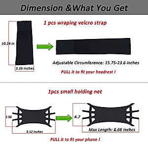 HTLAKIKJ Phone Mount for Car Headrest Fits All 3.5-7 Inch Cell Phone and Devices Silicone Car Phone Holder Mount for Kids in Back Seats - Black