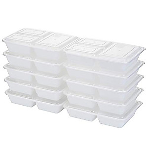 Good Cook Meal Prep, 3 Compartments BPA Free, Microwavable/Dishwasher/Freezer Safe, White