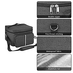 Kingshion Storage Shoulder Bag Compatible with Most 4-slice Toasters, Toaster Portable Storage Bag with zipper for Most 4-slice Toasters and Extra Accessories (Dark Grey)