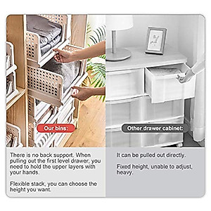 Pinkpum 4 Pack-Drawer Shelf Storage Container for Wardrobe +12 Pack Large Clear Plastic Shoe Storage Foldable Sneaker Storage Fit for Size 12