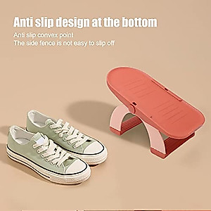 Shoe Slot Organizer, Shoe Holder 2 Layers Convenient Practical Bridge Type 3 Levels Adjustable Space Saving PP Material Residential Apartment (Orange)