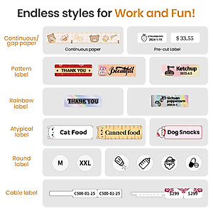 Phomemo Label Maker Machine with Tape, D35 Wireless Bluetooth Labels Maker Portable Mini Label Printer, Easy to Use with Smartphone Small Sticker Labeler Multiple Templates for Home Office organizing