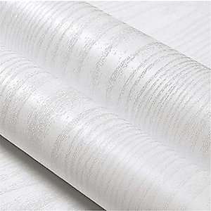 Yancorp Textured White Contact Paper Peel and Stick Wallpaper, White Wood Contact Paper for Cabinets,Pull and Stick Countertops Contact Paper for Countertops Shelf Liner