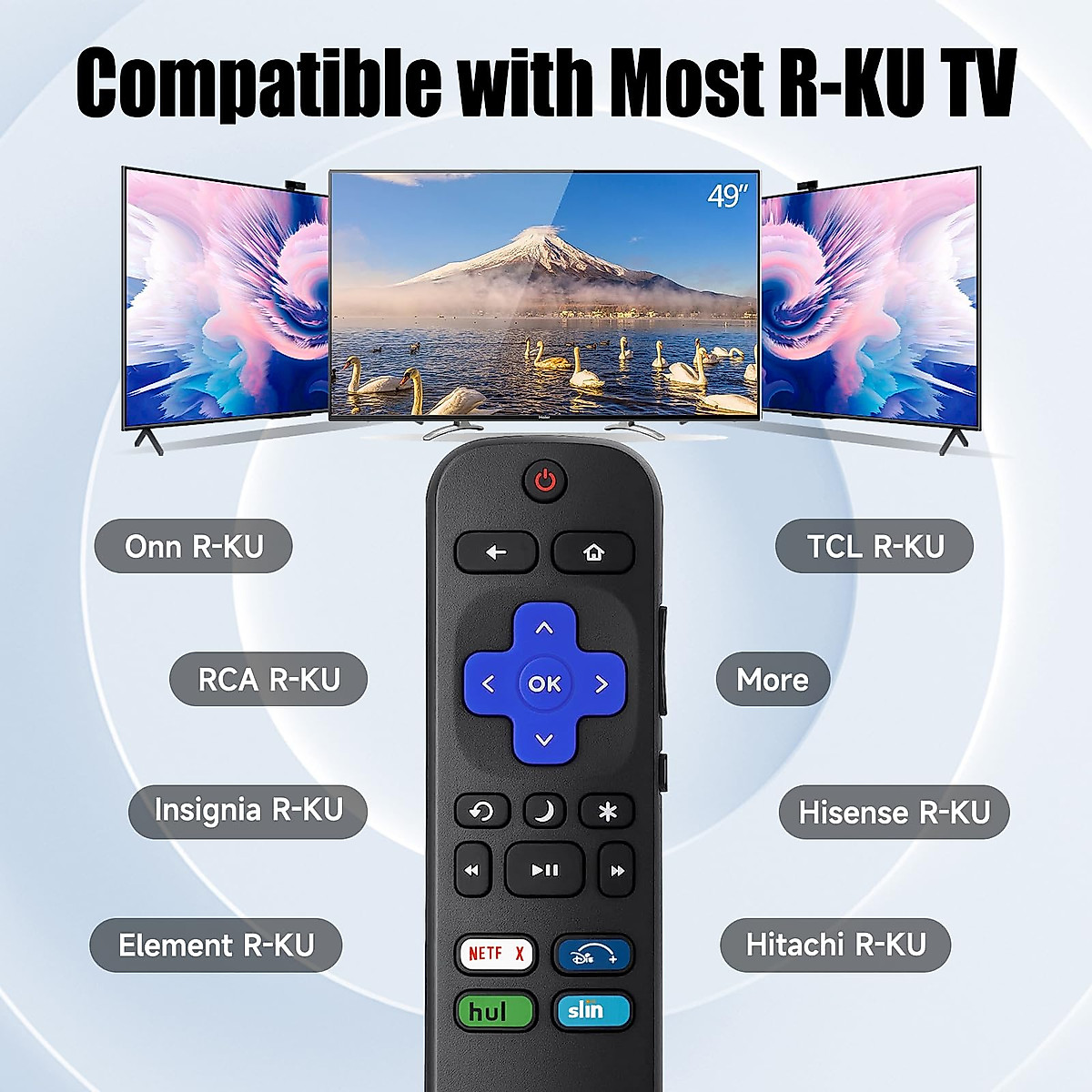 Replacement Remote Compatible for TCL Roku,Hisense Roku,Onn Roku,Insignia Roku, Element Roku,Westinghouse Roku TV.(NOT for Roku Stick and Roku Box)(Pack of 2)