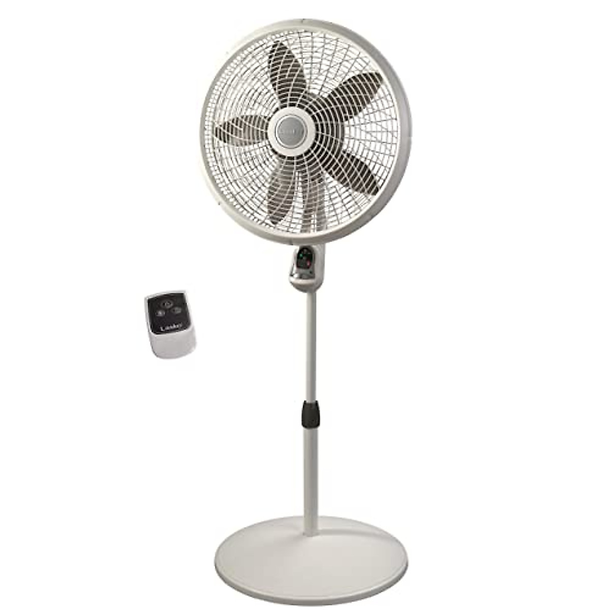 Lasko Cyclone Pedestal Fan, Adjustable Height, Remote Control, Timer, 3 Speeds, for Bedroom, Kitchen, Office and Living Room, 18", White, 1885, Large
