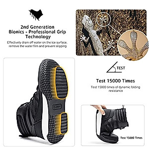 STQ Women Lightweight Winter Walking Boots Suede Insulated Hiking Booties Non-slip with Zipper Black 10