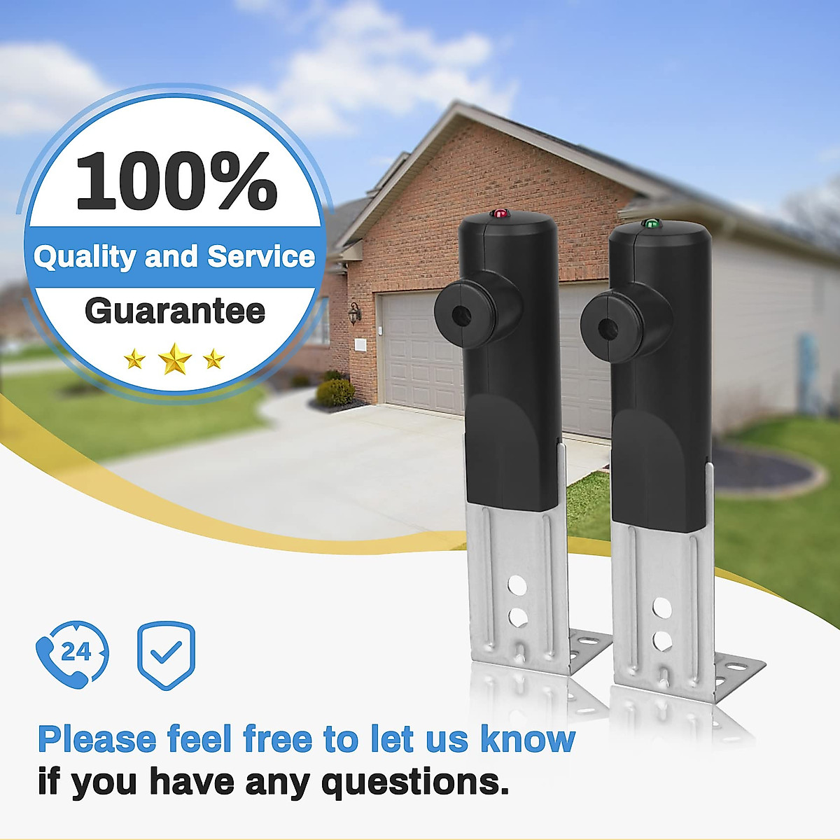 Garage Door Sensors for Genie/Overhead, Garage Door Sensor GSTB-R STB-BL Compatible with Genie/Overhead Garage Door Opener Made After 1993, Item Includes Two Sensors (Receiving&Sending)