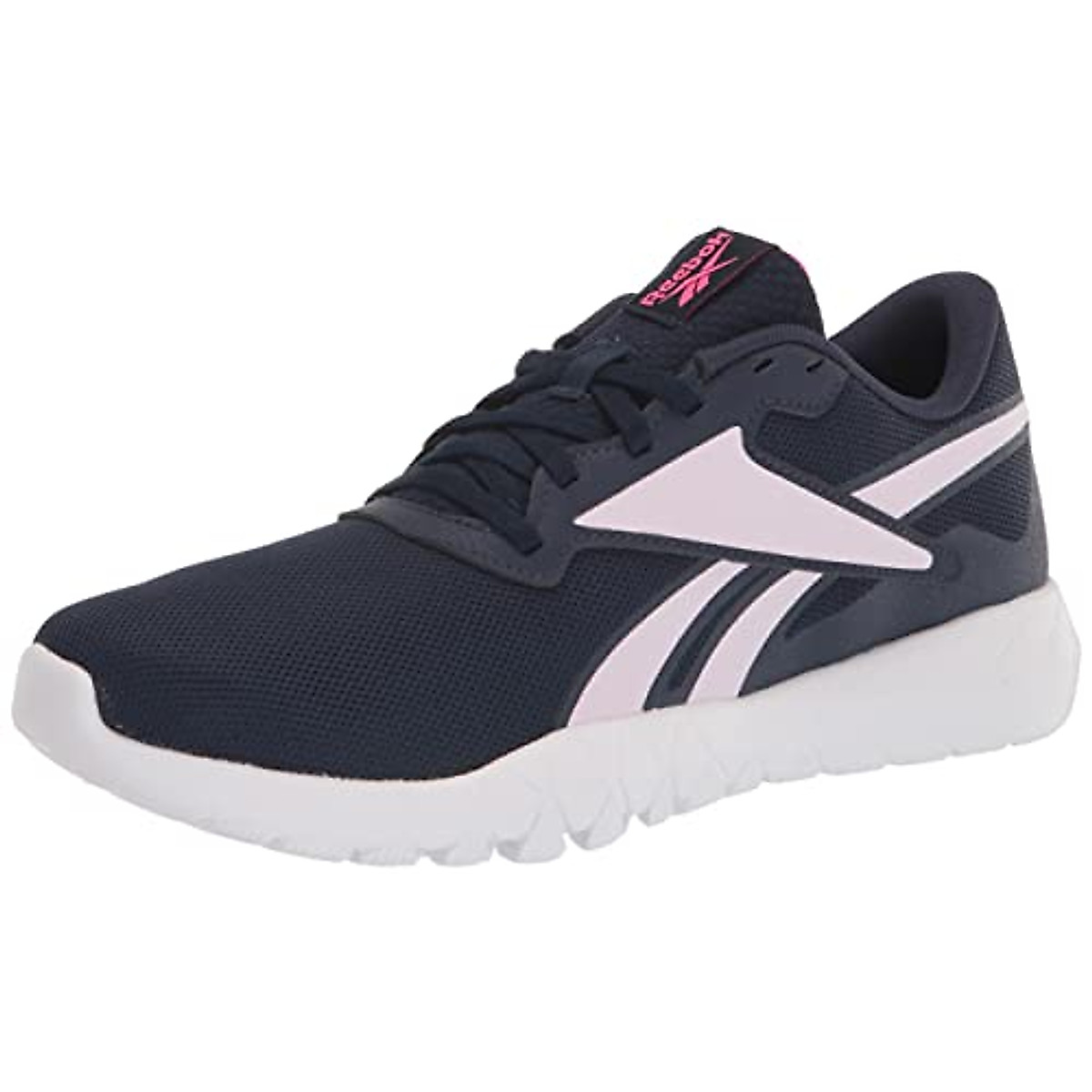 Reebok Women's Flexagon Energy 3.0 Cross Trainer, Vector Navy/Quartz Glow/Atomic Pink, 7.5