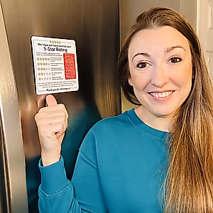 5 Star Rating Magnets for your Air Bnb Needs - Our Airbnb Signs are Great Airbnb Supplies, Vrbo, & Rental Friendly Decor - Our Airbnb Signs for Hosts Help to Encourage Guests to Leave a 5 Star Rating