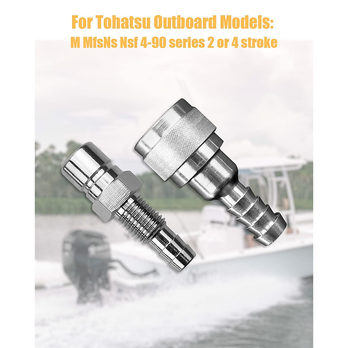 Tavaski 5/16" Fuel Connector Fit for Tohatsu Nissan Outboard 2/4-stroke Engine 5-90HP Replace 3B2-70260-1 3B2-70250-1