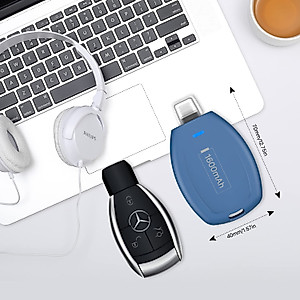 Keychain Portable Charger for iPhone, Mini Power Bank Subcompact Emergency Power Pod External Fast Charging Battery Pack, 1600mAh Key Ring Charger for iPhone 14/13/12/11/Pro Max/X/8/7/6s/SE (Blue)