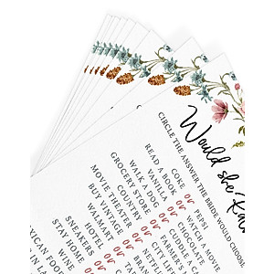 Printed Party Bridal Shower Game Set – 4 Fun Games and Activities for 30 Guests, Includes Bingo, Emoji Guessing, and Bride & Groom Trivia, Love In Bloom Wildflower Design