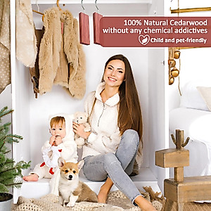 Cedar Blocks for Clothes Storage 56 Pcs, Cedar Planks with Metal Hooks, Cedar Rings and Balls, Cedar Scented Sachets, for Closets, Drawers, Bookshelves and Shoes Protection