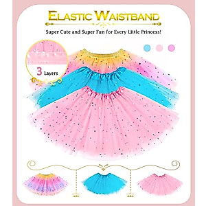 BIBUTY Princess Dress Up Accessories Princess Crown for Little Girls, 10pcs Princess Jewelry Set with Girls Tutu Skirt Princess Gloves Tiara Wand, Costume Set Toy Gift for 3 4 5 6 Year Toddler Girls