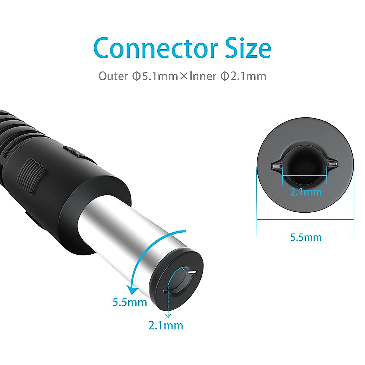 2-Pack DC Power Cable Male to Male Power Adapter DC Extension Cord 5.5mm x 2.1mm,12v DC Power Extension Cable for Security Camera,LED Strip,5v 9v 24v 12 Volt Plug Supply Wire DC5521 Jack Cable 3FT 6FT