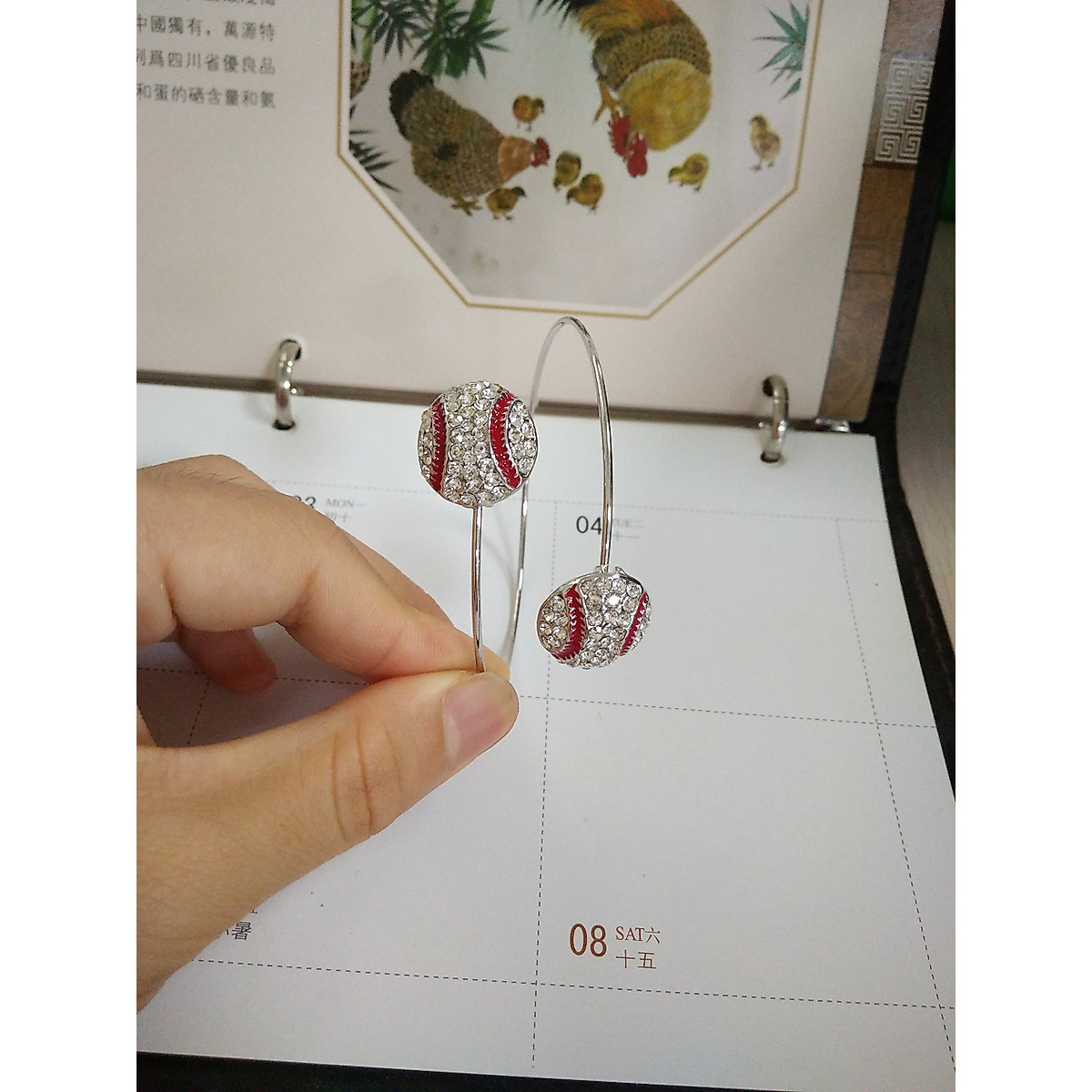 MANZHEN Adjustabe Baseball Softball Bangle Bracelet Cuff Wire Bangle Sports Charm Bangle Bracelets (1)