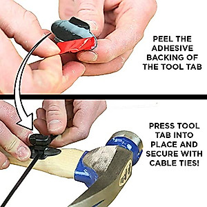 Spider Tool Holster - Expansion Set - 2 Elastic Tool Grips + 2 Adhesive Tool Tabs + 2 Hammer Tabs for Carrying a Power Drill, Driver, Tape Measure, Hammer, Pneumatic from a Spider Tool Holster!
