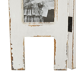 Deco 79 Wooden Partition Room Divider Screen Hinged Foldable Partition 3 Panel Privacy Screen with 15 Photo Slots, Room Partition 27" x 1" x 51", White