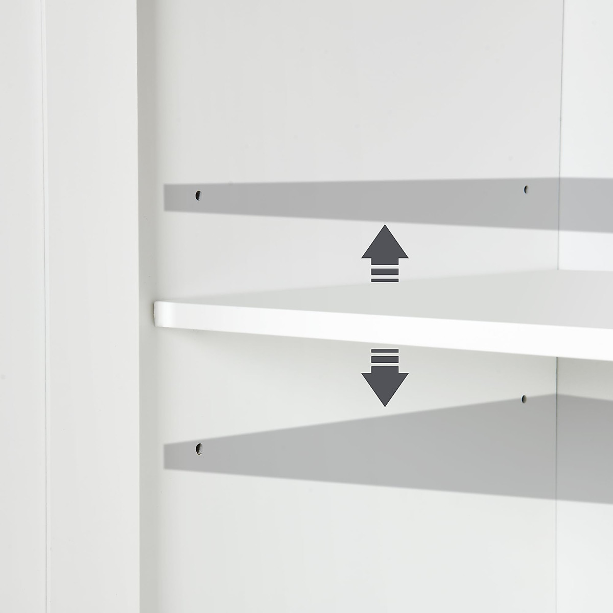 DWVO White Wine Bar Cabinet, 32" Kitchen Coffee Bar Cabinet with 2-Row Glass Holder and 4-Grid Wine Rack, Oak Wood Sideboard Buffet Storage Cabinet for Kitchen, Dining Room