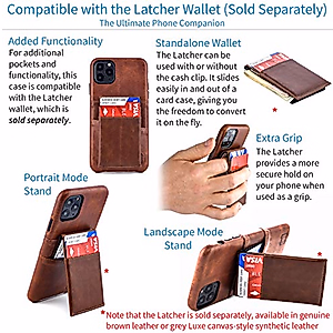 Dockem iPhone 11 Wallet Case: Built-in Metal Plate for Magnetic Mounting & 2 Credit Card Holders (6.1" Exec M2, Synthetic Leather, Brown)