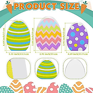 3 Pieces Easter Egg Table Wooden Signs Egg Farmhouse Decorations Spring Egg Wood Tabletop Easter Decorations Easter Egg Dining Room Table Centerpiece for Easter Party Home Office Desk Decor