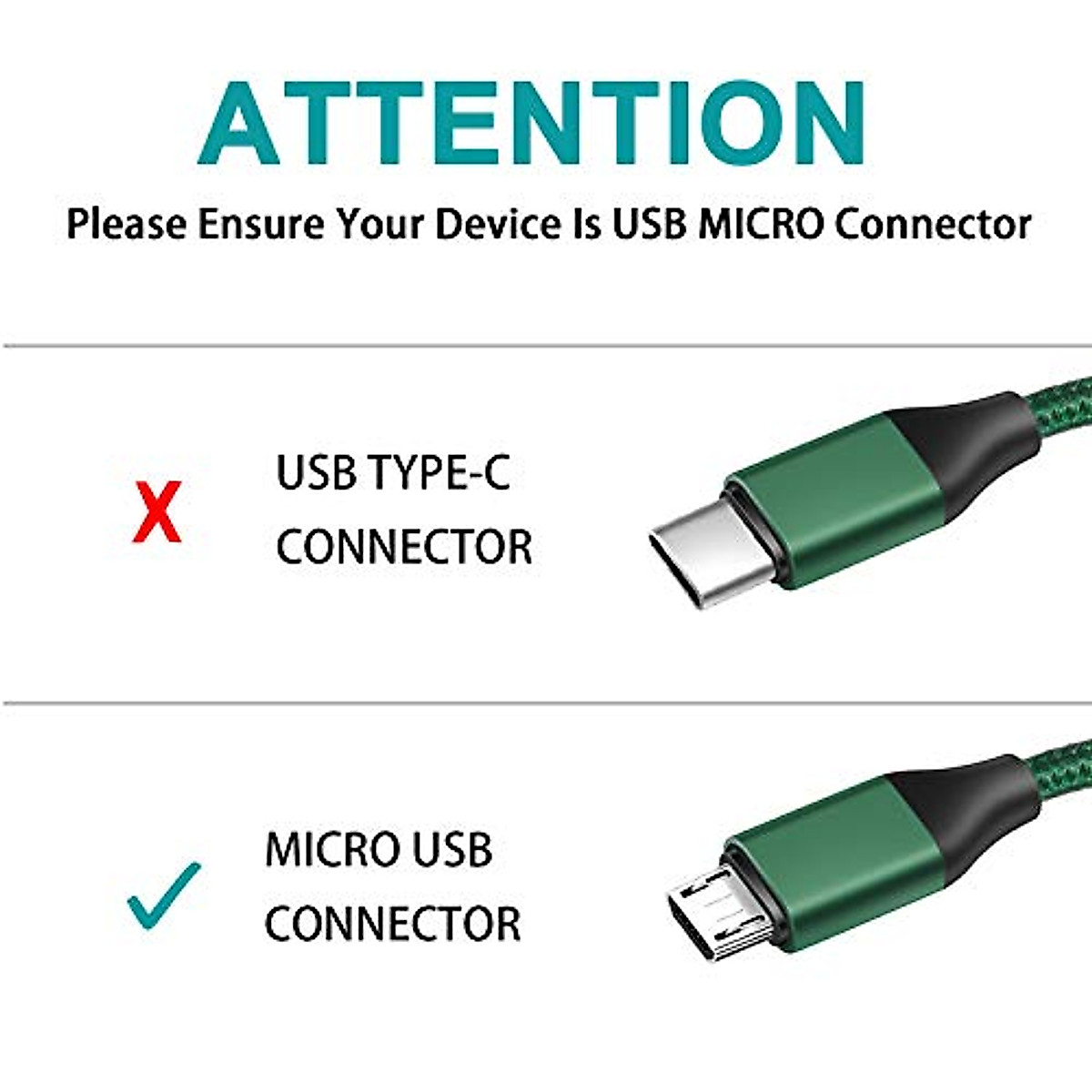 Short Micro USB Cable 3Pack 0.5FT/6inch Android Durable Premium Nylon Braided Fast Charging Sync Cord for Car,Power Banks,Roku TV Stick,4K Fire TV Stick,Chromecast,Samsung LG Phone Portable Charger