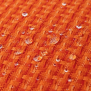 UGASA Fall Outdoor Waterproof Pillow Covers Pack of 2 Weaving Texture Water Resistant Outside Decorative Pillow Cases for Patio Garden Porch Yard Bench 18x18 Inch, Orange