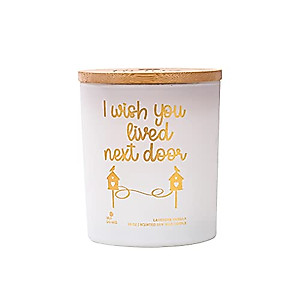 Inspirational Lavender Vanilla Soy Wax Candle - Candle Gift for Women (I Wish You Lived Next Door)