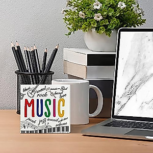 Blue Punk Love Wooden Box Sign - Perfect Music Teacher Gifts for Women & Men, Birthday, Christmas, Back to School, Thank You & Retirement