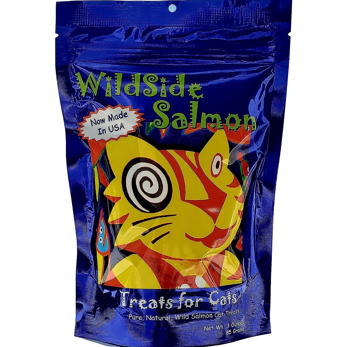WILDSIDESALMON WildSide Salmon - 100% Wild Alaskan Salmon Freeze Dried Cat Treats - Healthy Training Treat - 3oz (3 Pack)
